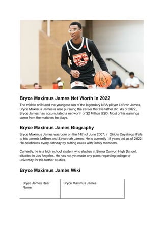 Bryce Maximus James 2022