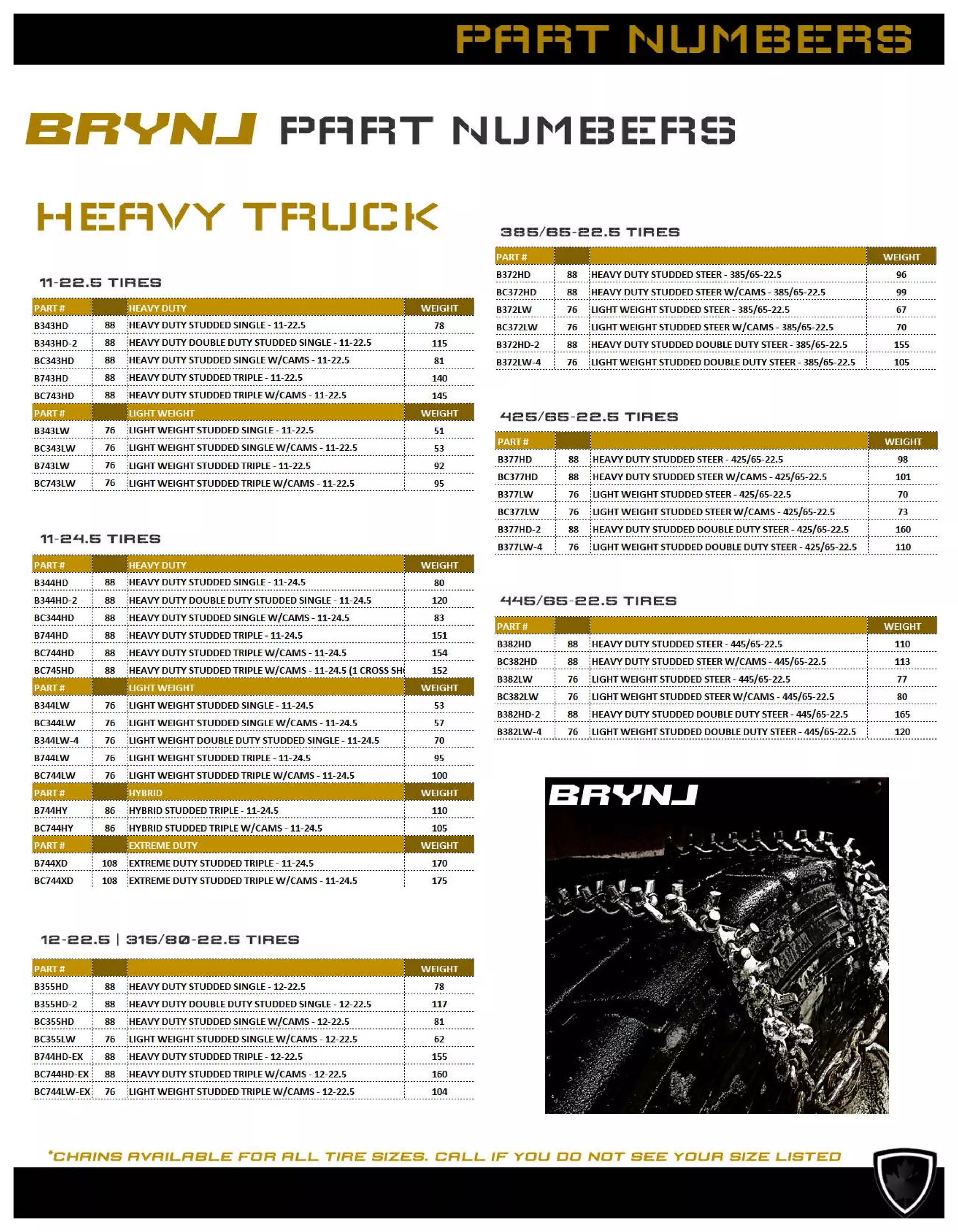 Brynj Tire Chain Catalogue 2020 | PDF