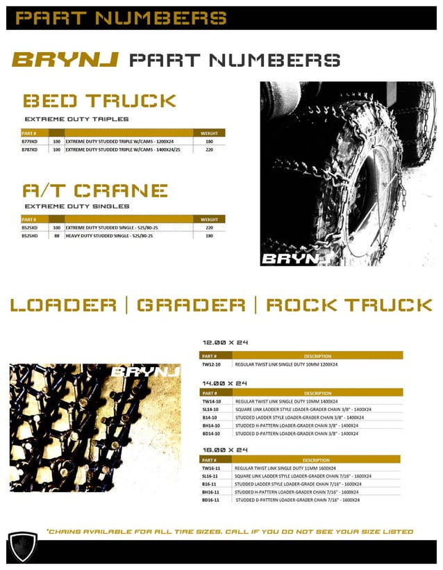 Brynj Tire Chain Catalogue 2020 | PDF