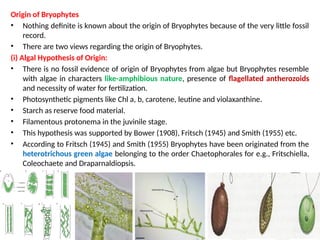 General Characters of division bryophyta | PPTX