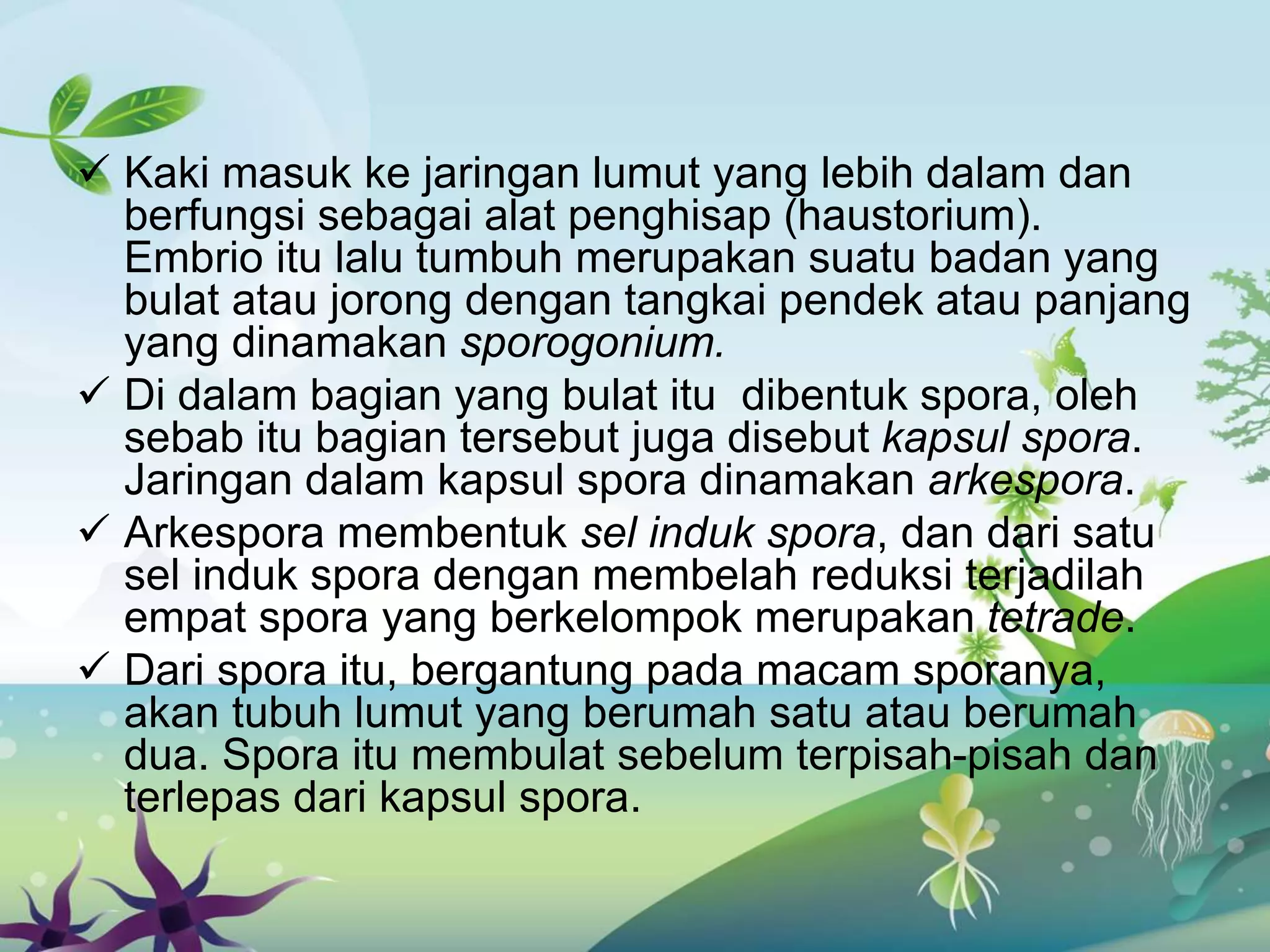 PPT Embriologi Tumbuhan - Bryophyta | PPTX