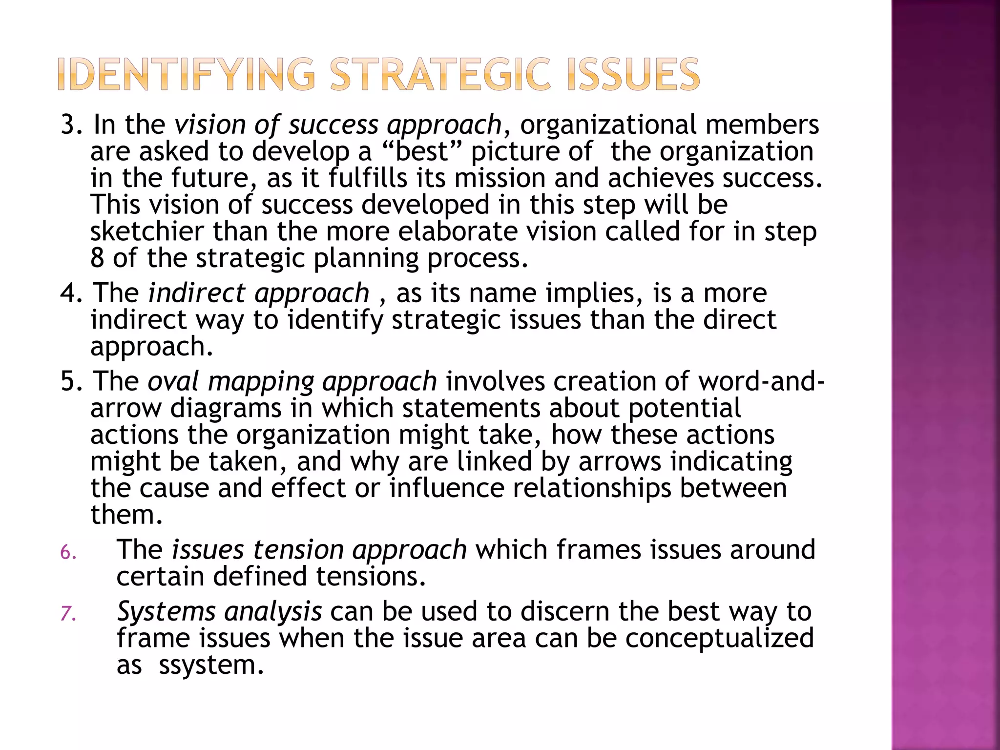 Bryson. chapter 6. identifying strategic issues facing the organization ...