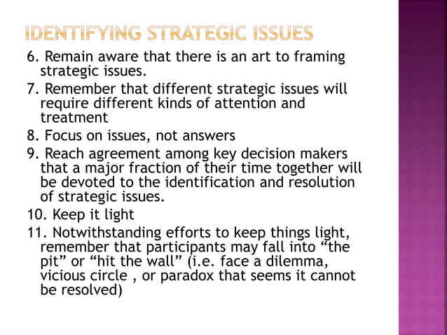 Bryson. chapter 6. identifying strategic issues facing the organization ...