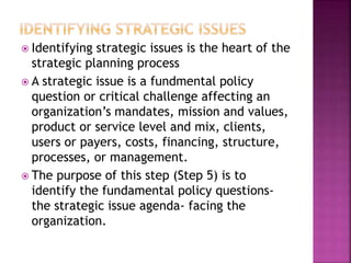Bryson. chapter 6. identifying strategic issues facing the organization ...