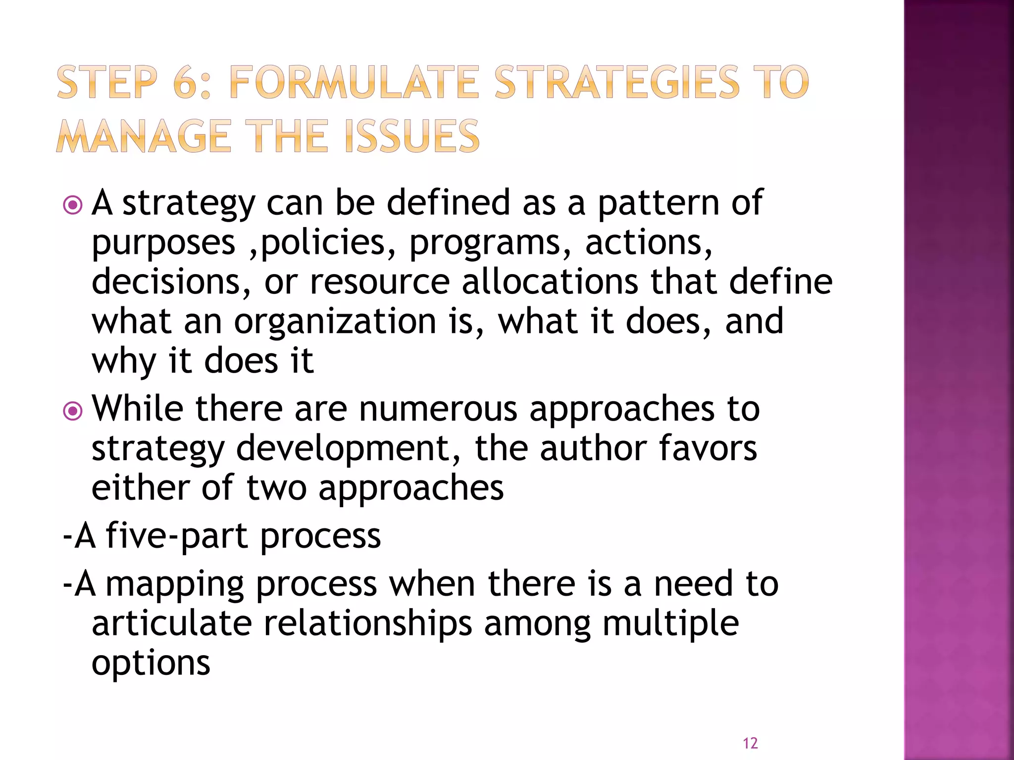 Bryson. chapter 2. the strategy change cycle. an effective strategic planning approach(1) | PPTX