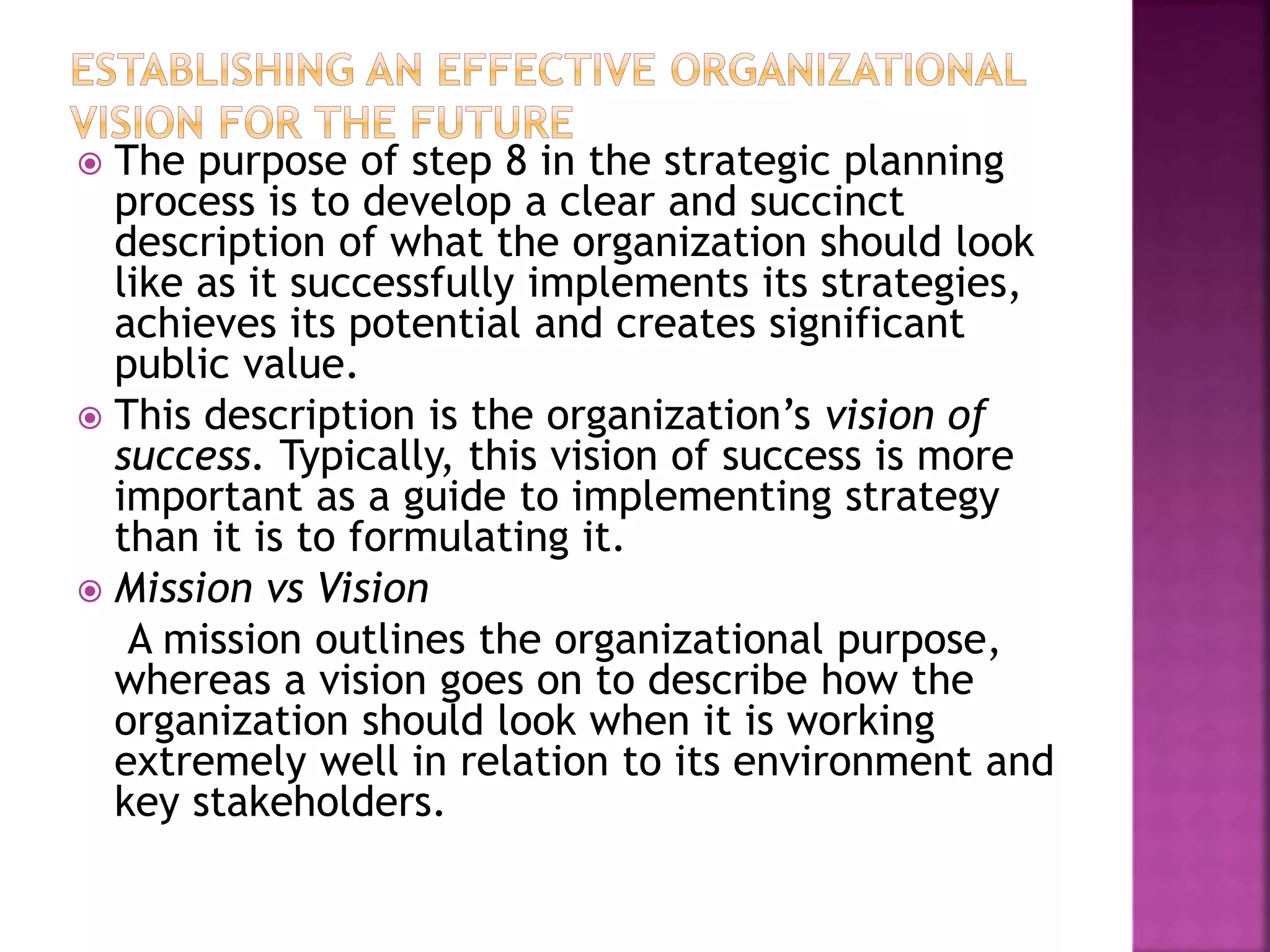 Bryson. chapter 8 . establishing an effective organizational vision for ...