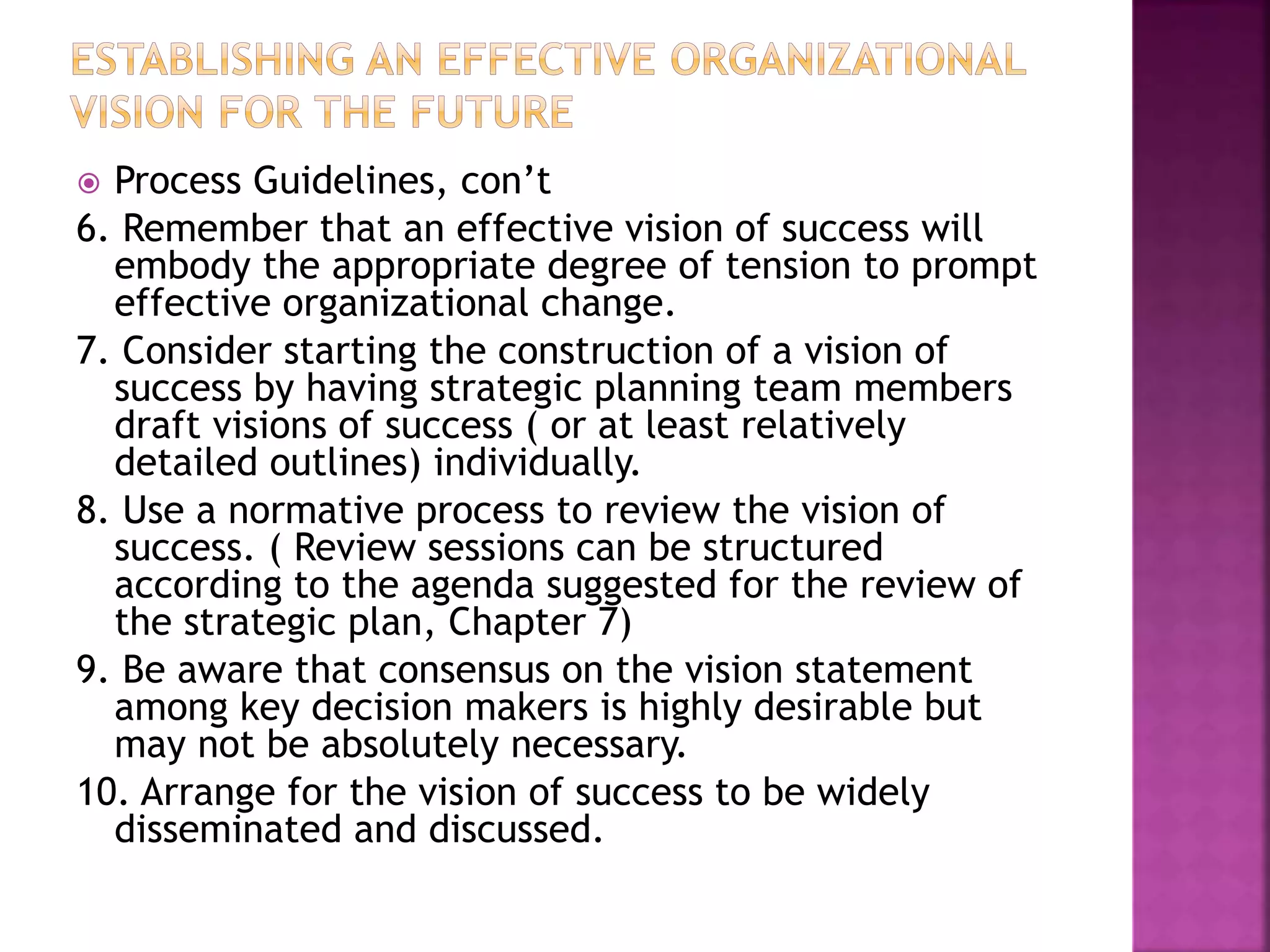 Bryson. chapter 8 . establishing an effective organizational vision for ...