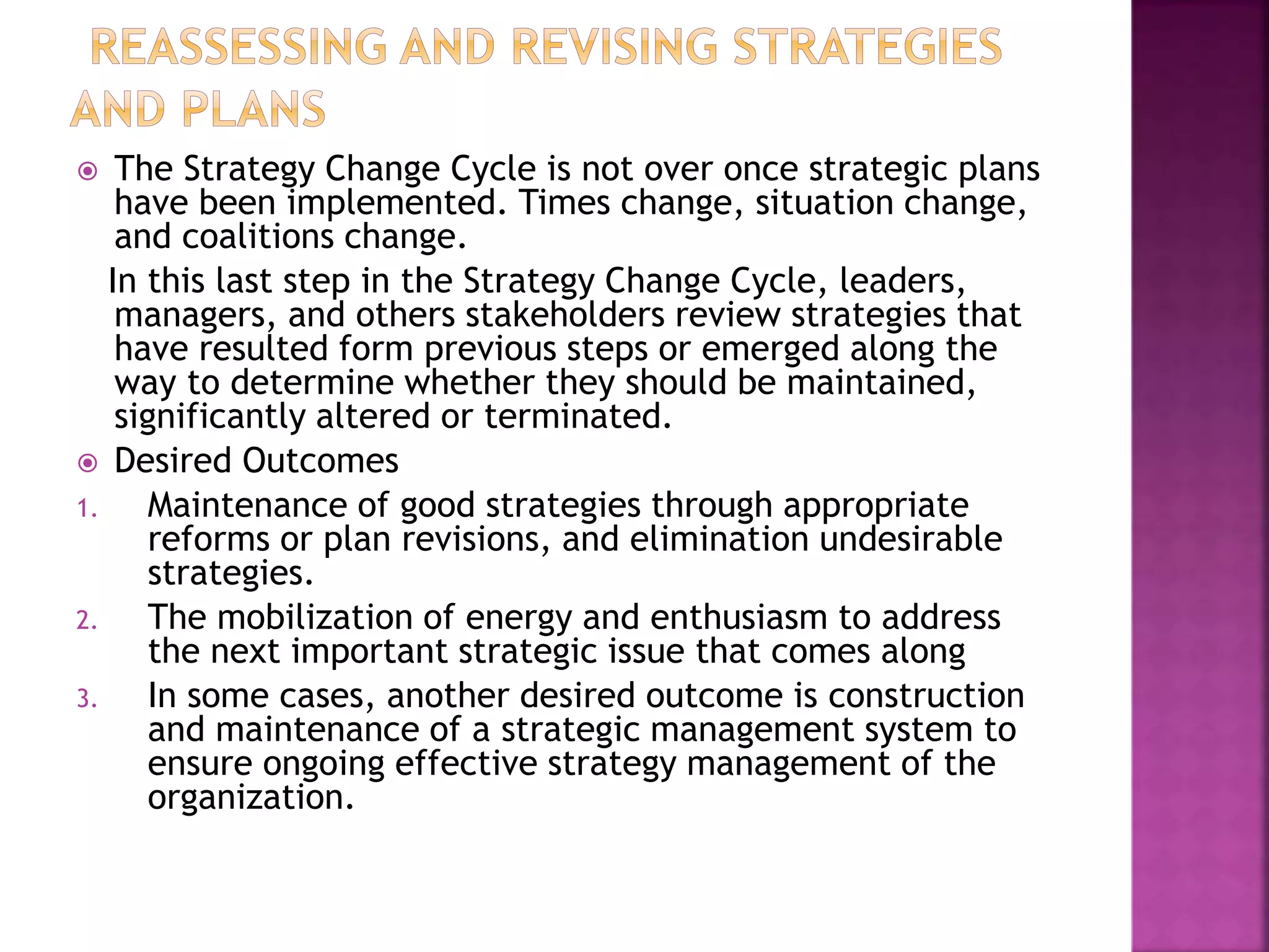 Bryson . chapter 10. reassessing and revising strategies and plans(1 ...
