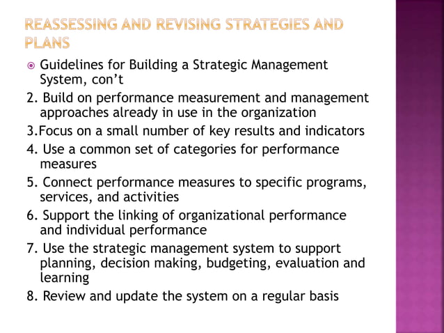 Bryson . chapter 10. reassessing and revising strategies and plans(1 ...