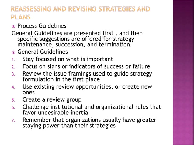 Bryson . chapter 10. reassessing and revising strategies and plans(1 ...