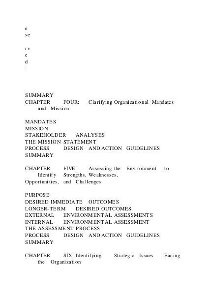 Bryson, J. M. (2018). Strategic planning for public and nonpro | DOCX