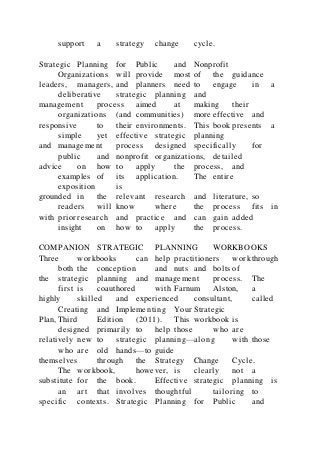 Bryson, J. M. (2018). Strategic planning for public and nonpro | DOCX