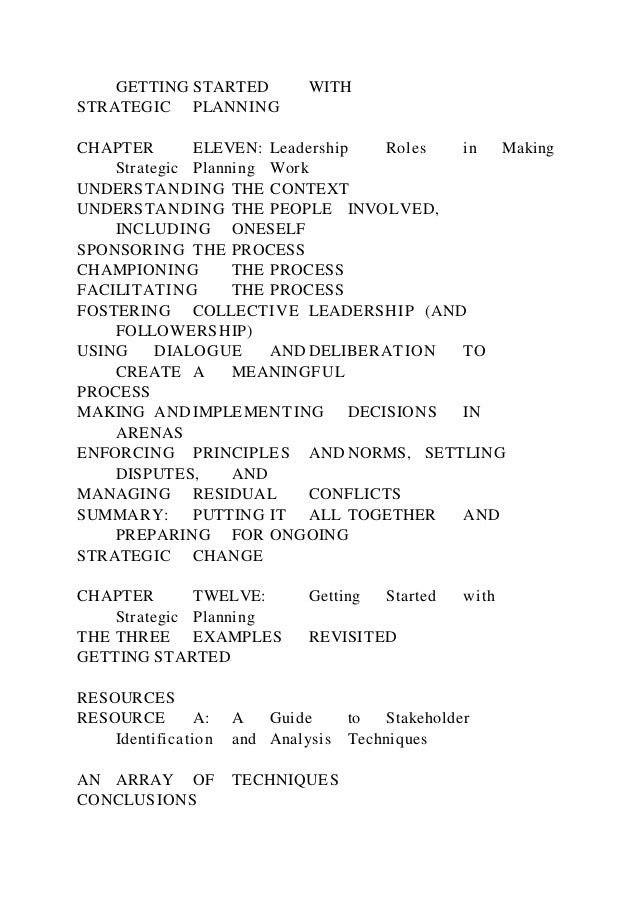 Bryson, J. M. (2018). Strategic planning for public and nonpro | DOCX