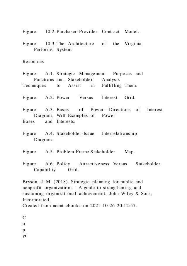 Bryson, J. M. (2018). Strategic planning for public and nonpro | DOCX