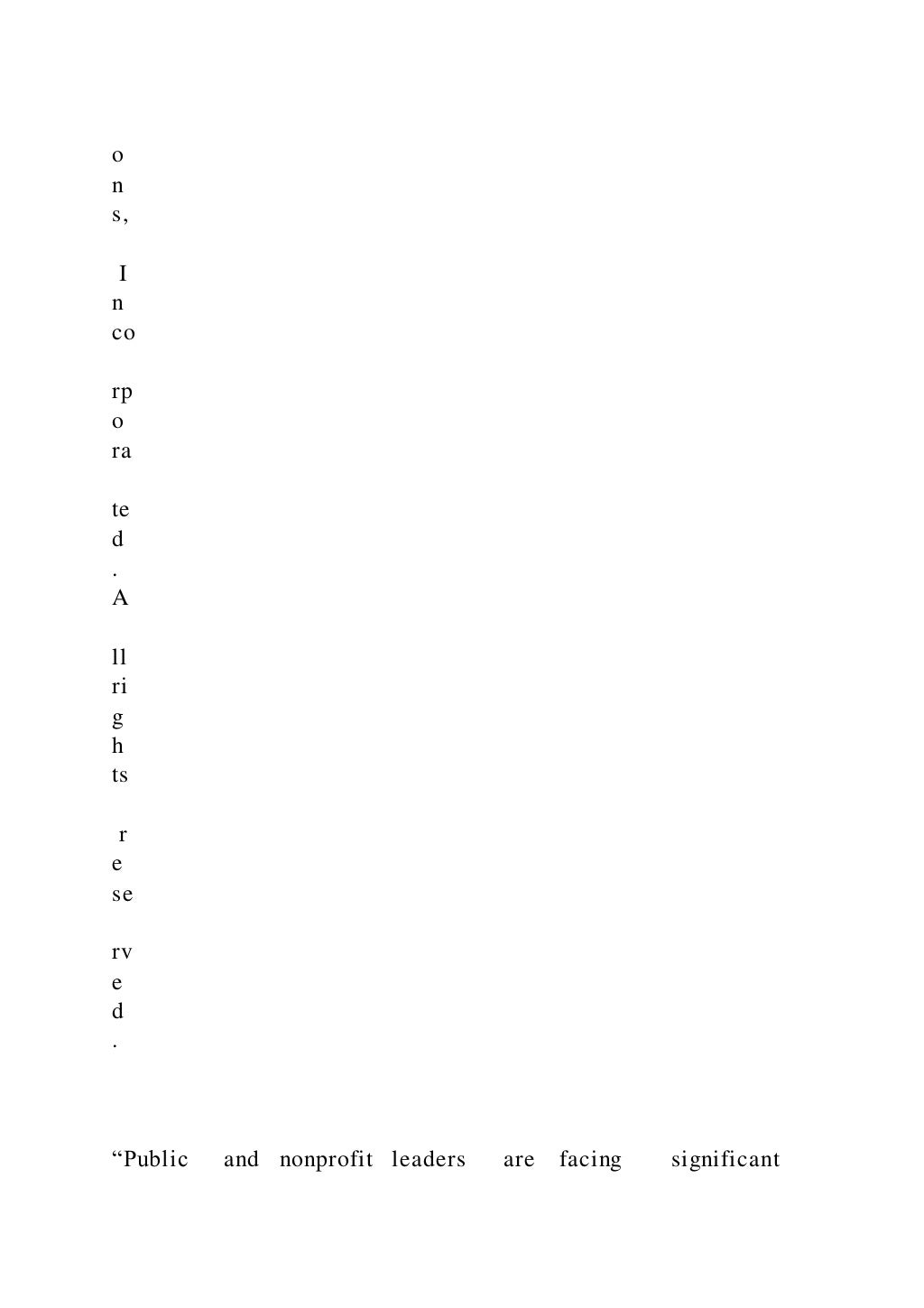 Bryson, J. M. (2018). Strategic planning for public and nonpro | DOCX