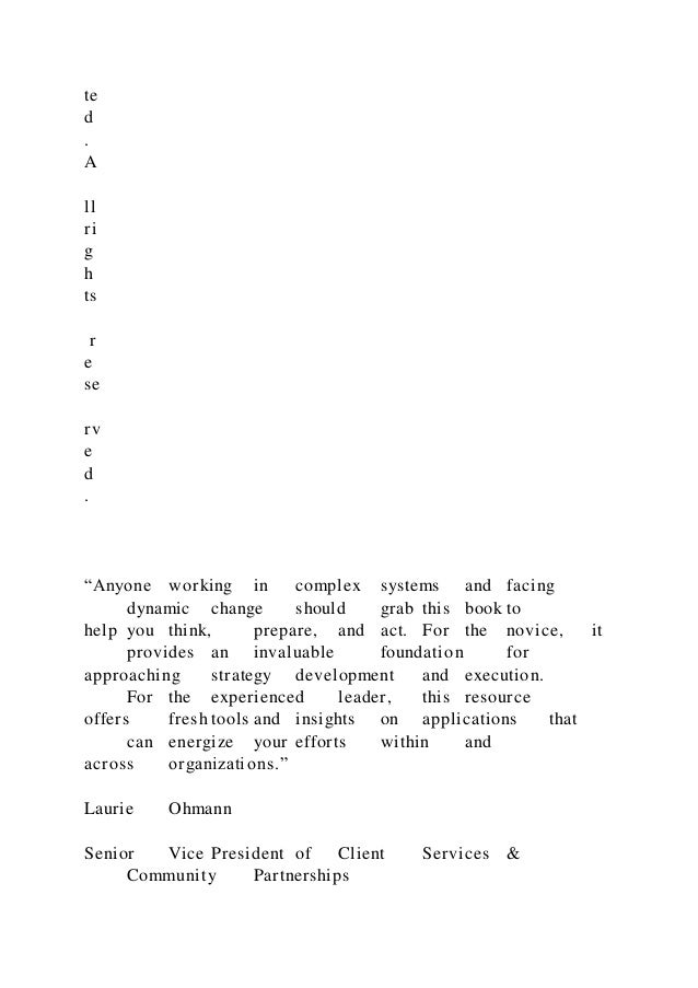 Bryson, J. M. (2018). Strategic planning for public and nonpro | DOCX