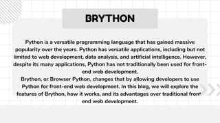 Brython.pdf | Web Development | Internet