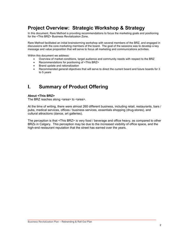 Business Revitalization Zone - Rebranding & Roll Out Plan | PDF