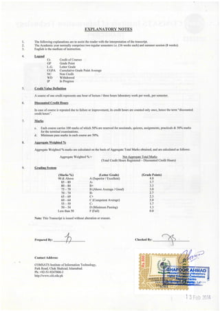 B.Sc. Transcript | PDF