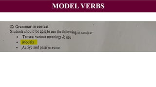BS-1 English notes MODEL Verbs usage pptx | PPTX