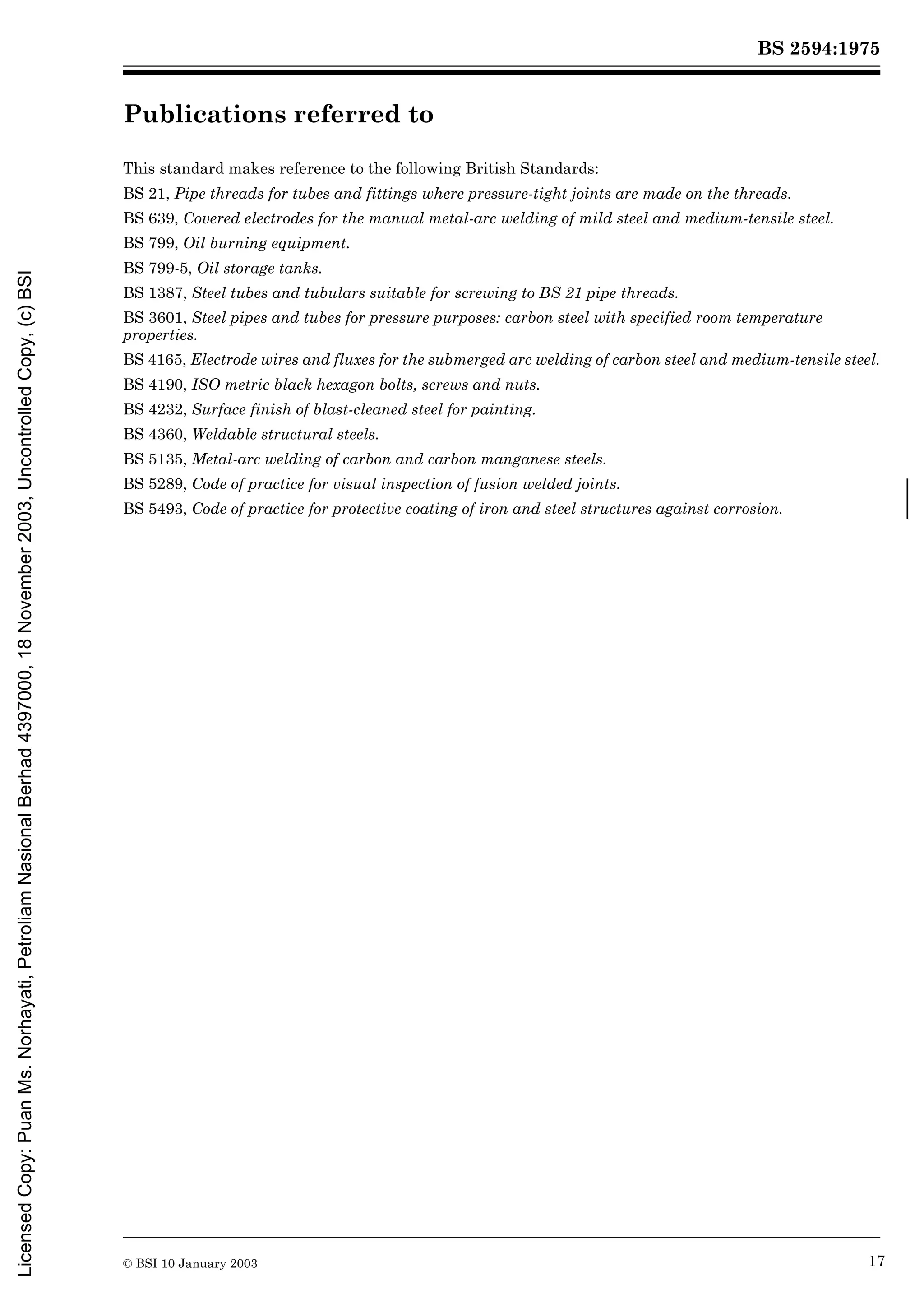 Bs 2594 specification for carbon steel welded horizontal cylindrical ...