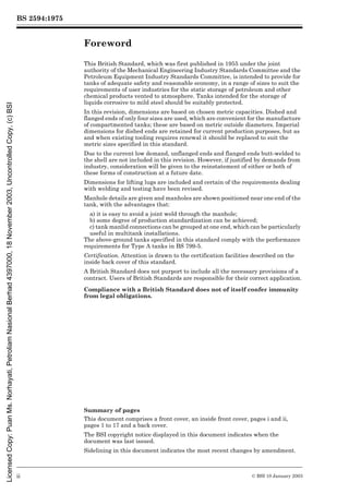 Bs 2594 specification for carbon steel welded horizontal cylindrical ...