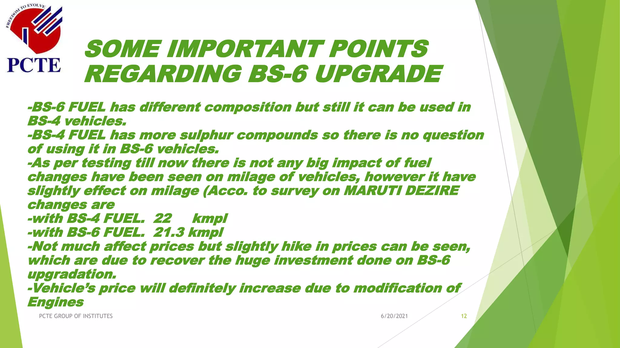 What is Bharat Stage 6? Bharat Stage 6 Emission Standards | BS6 ppt ...