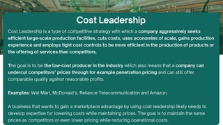 BS-Business Level Strategy- Differenciation, Cost Leadership and Focus ...
