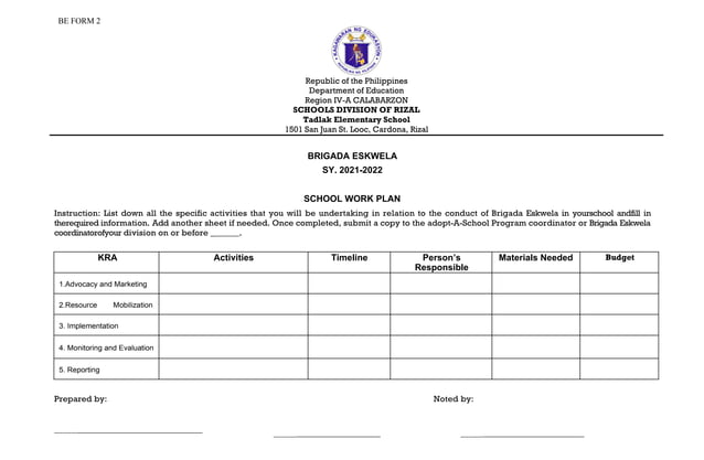 Brigada Eskwela -Form 2 - School Work Plan.docx