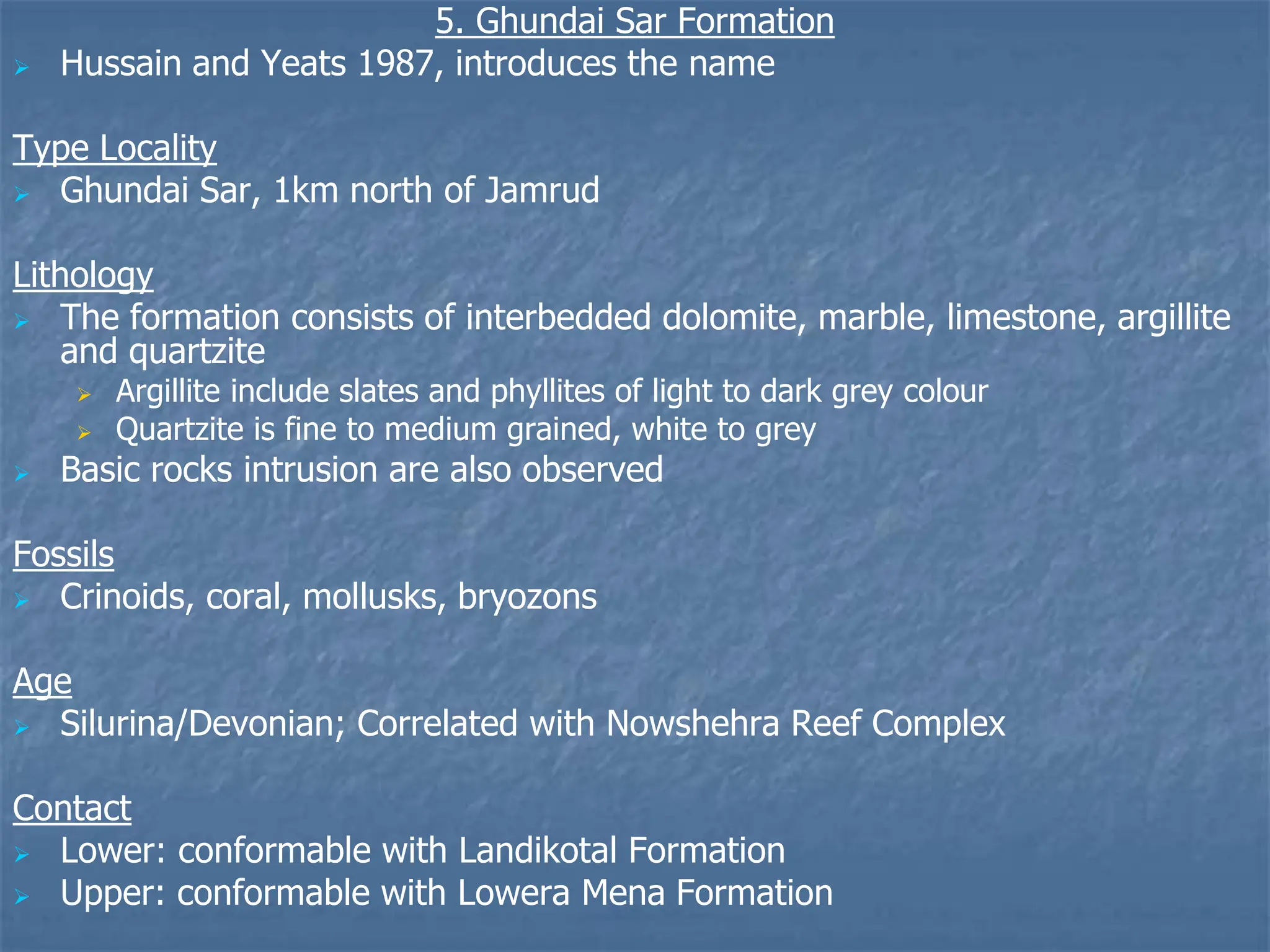 BS-II Khyber Range.ppt this presentation may can help you in stratigraphy | PPT