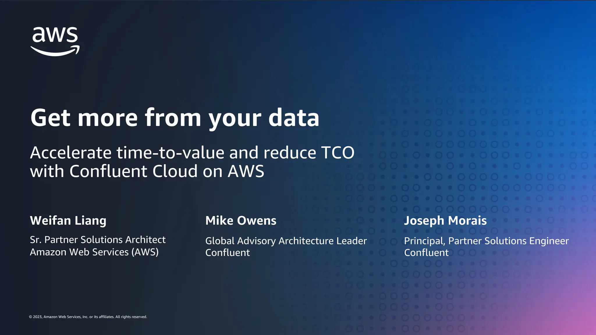 Get More from your Data: Accelerate Time-to-Value and Reduce TCO with Confluent Cloud on AWS ...