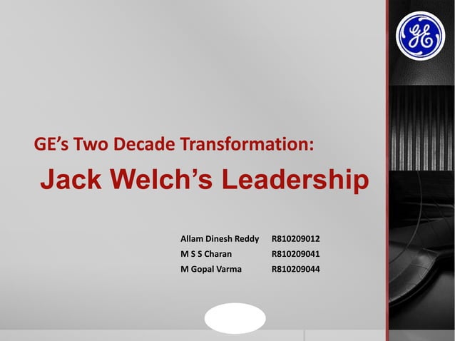 Ge's Two Decade Transformation | Ppt