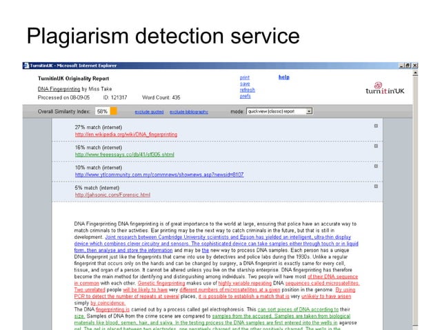 Example of Originality report | PPTX