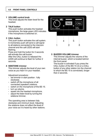 ASL Intercom BS15 | PDF