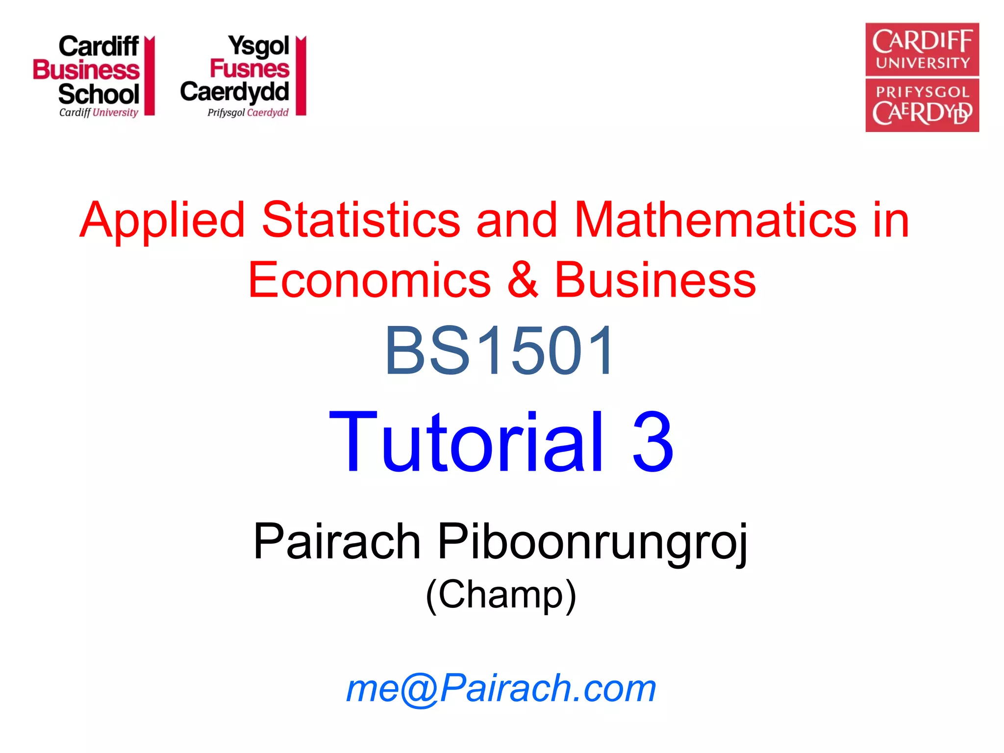 BS1501 tutorial 3_final | PPT