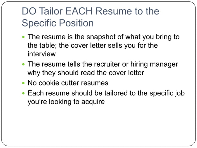 Bs 150 Resume Dos And Donts | PPT