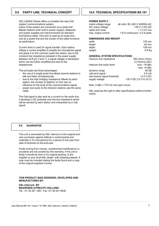 ASL Intercom BS181 | PDF