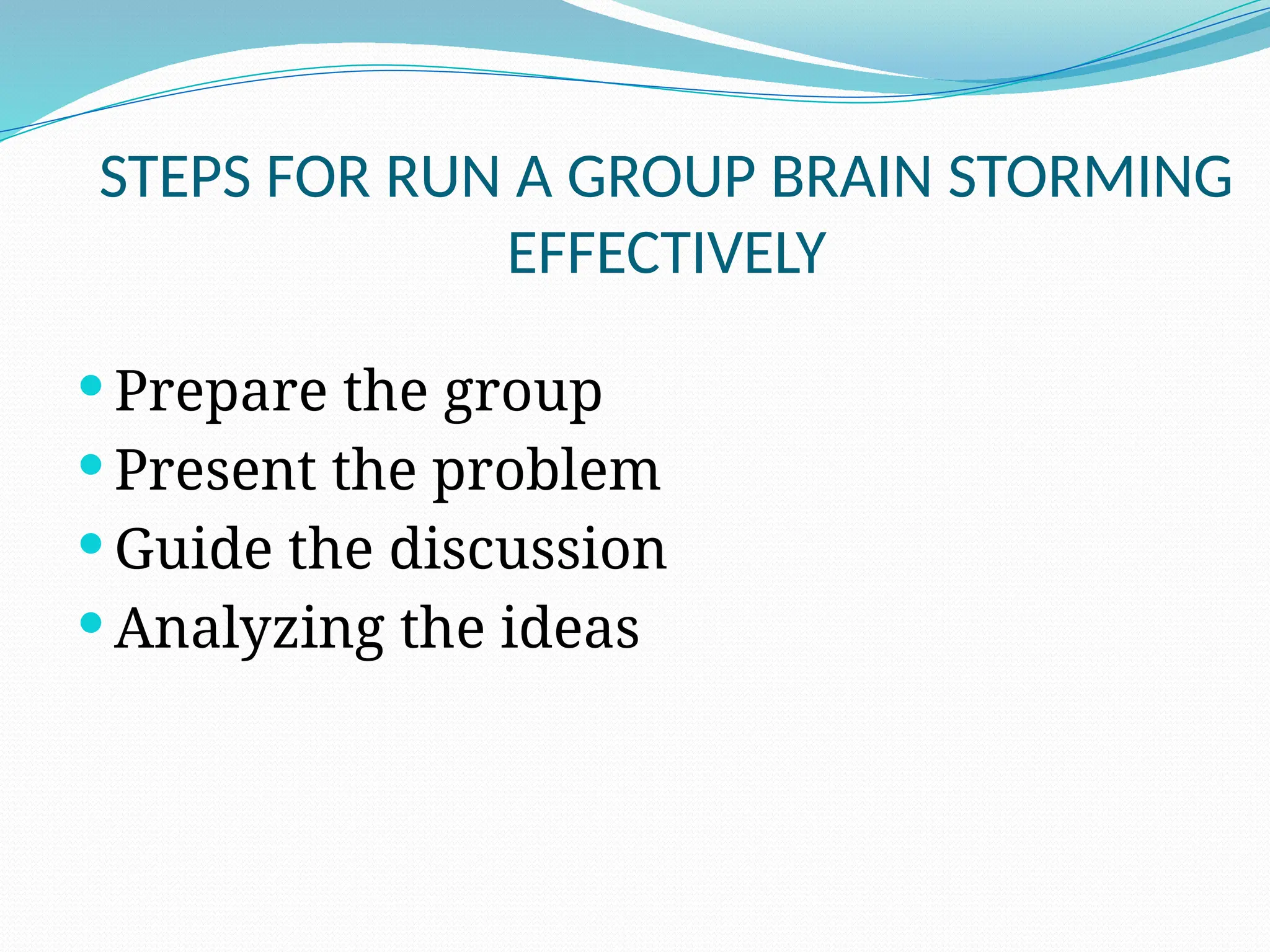 Brain storming is very important element for group work | PPT