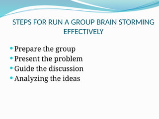 Brain storming is very important element for group work | PPTX