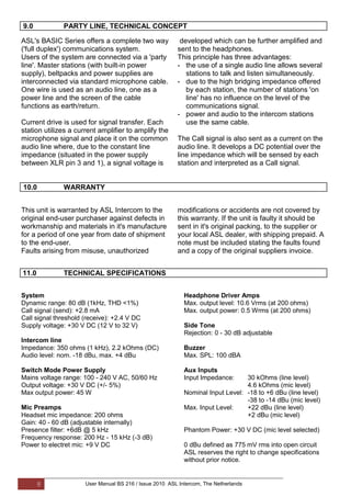 ASL Intercom BS216 | PDF