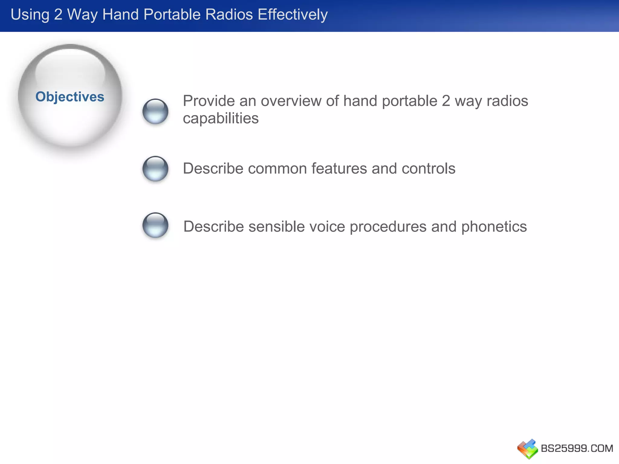 Bs25999.Com Using Hand Held 2 Way Radios | PPT