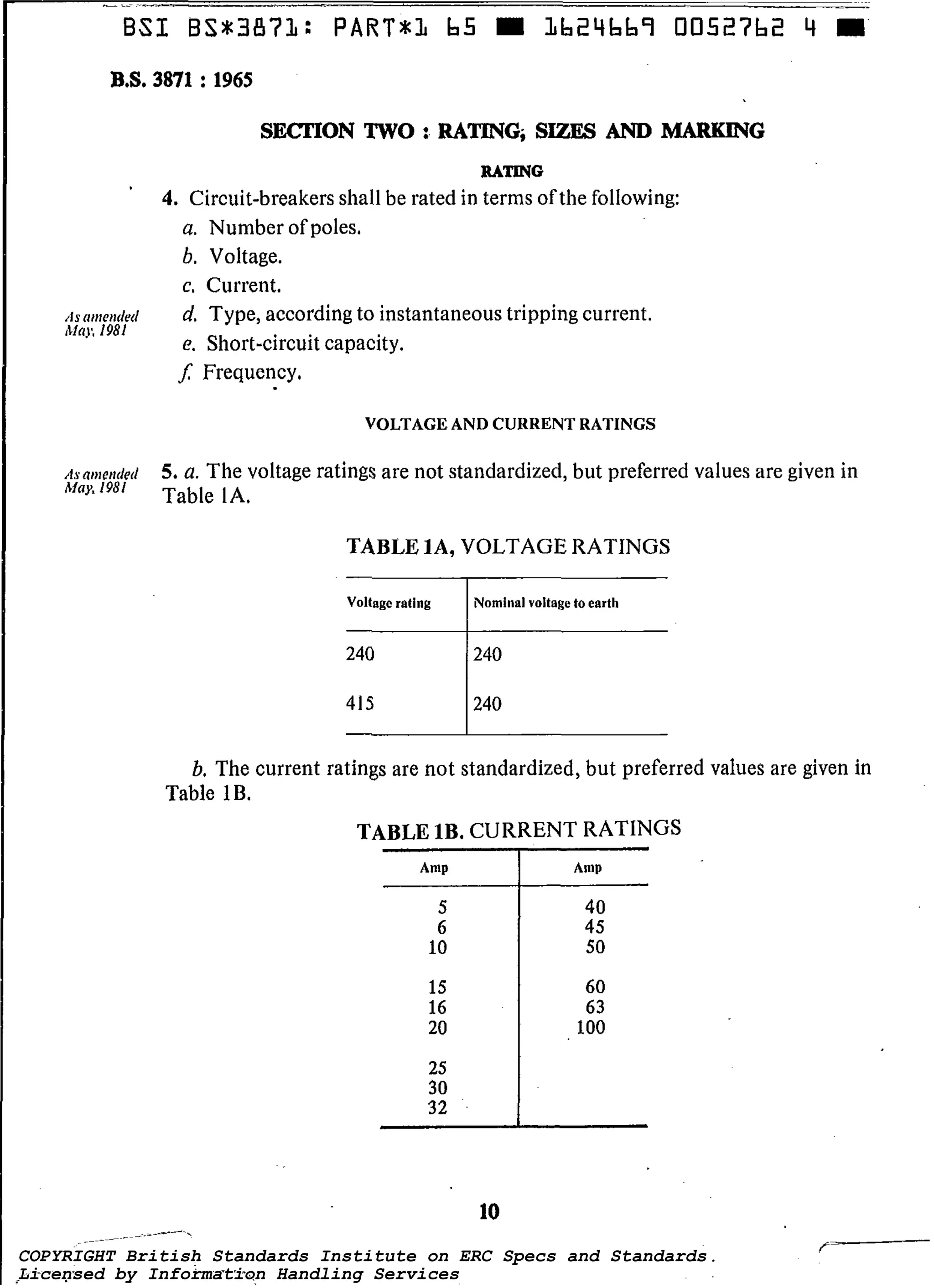 Bs 3871 mcb and mccb in ac circuits | PDF