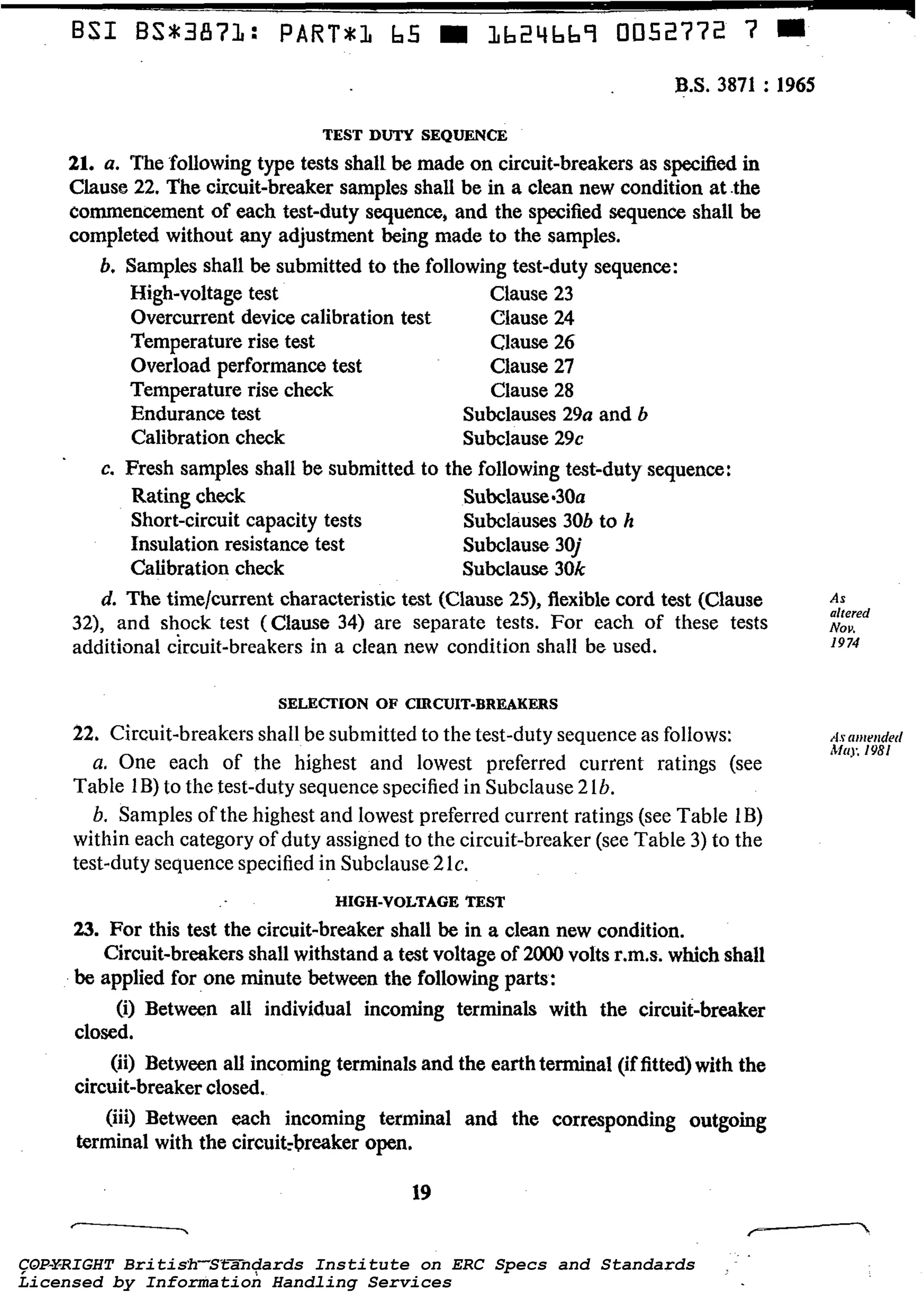 Bs 3871 mcb and mccb in ac circuits | PDF