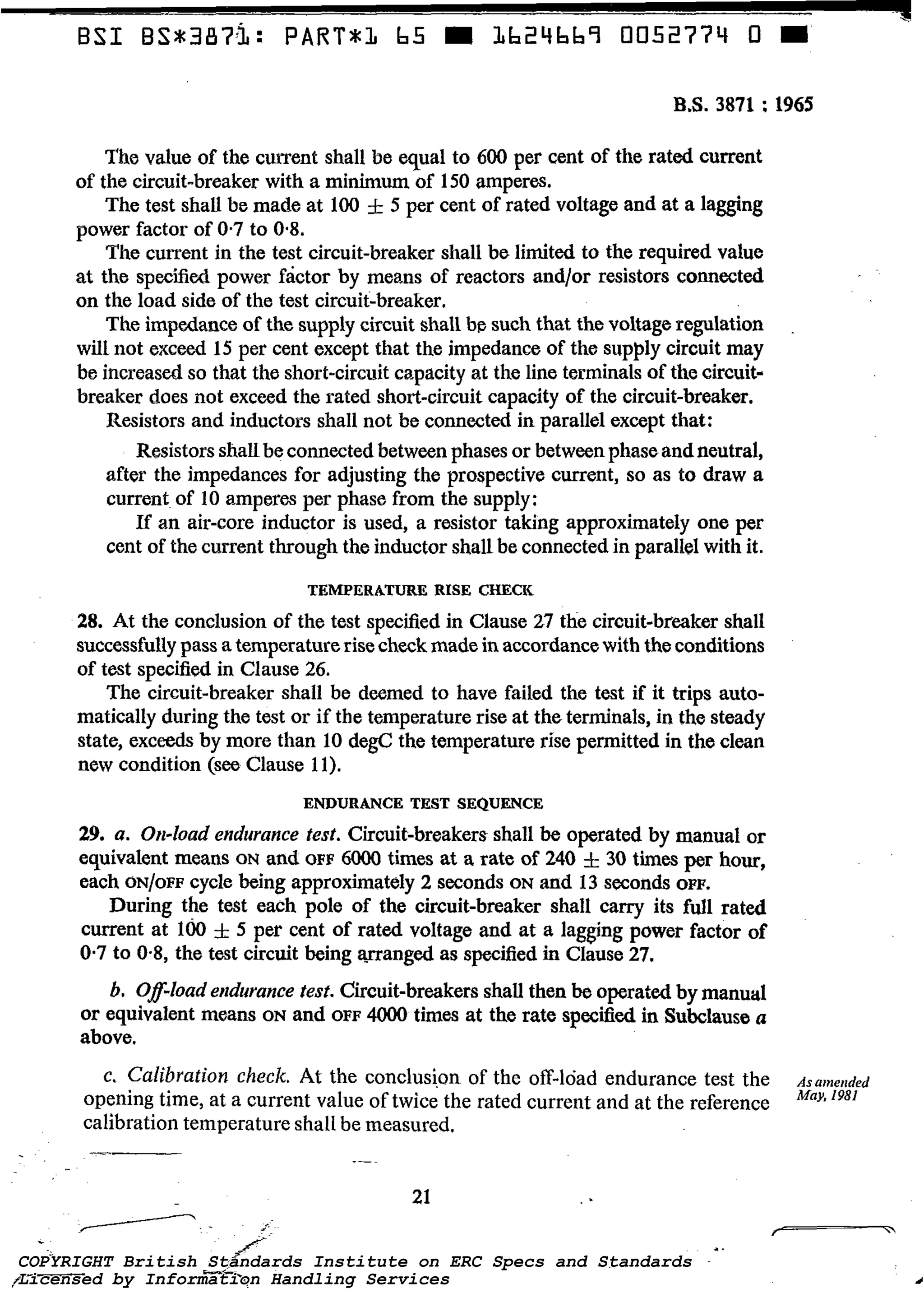 Bs 3871 mcb and mccb in ac circuits | PDF