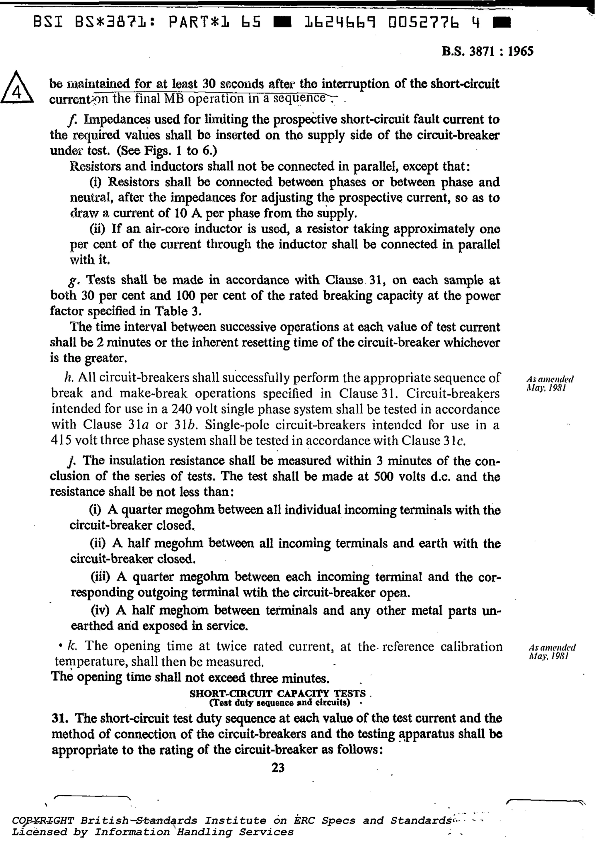 Bs 3871 mcb and mccb in ac circuits | PDF