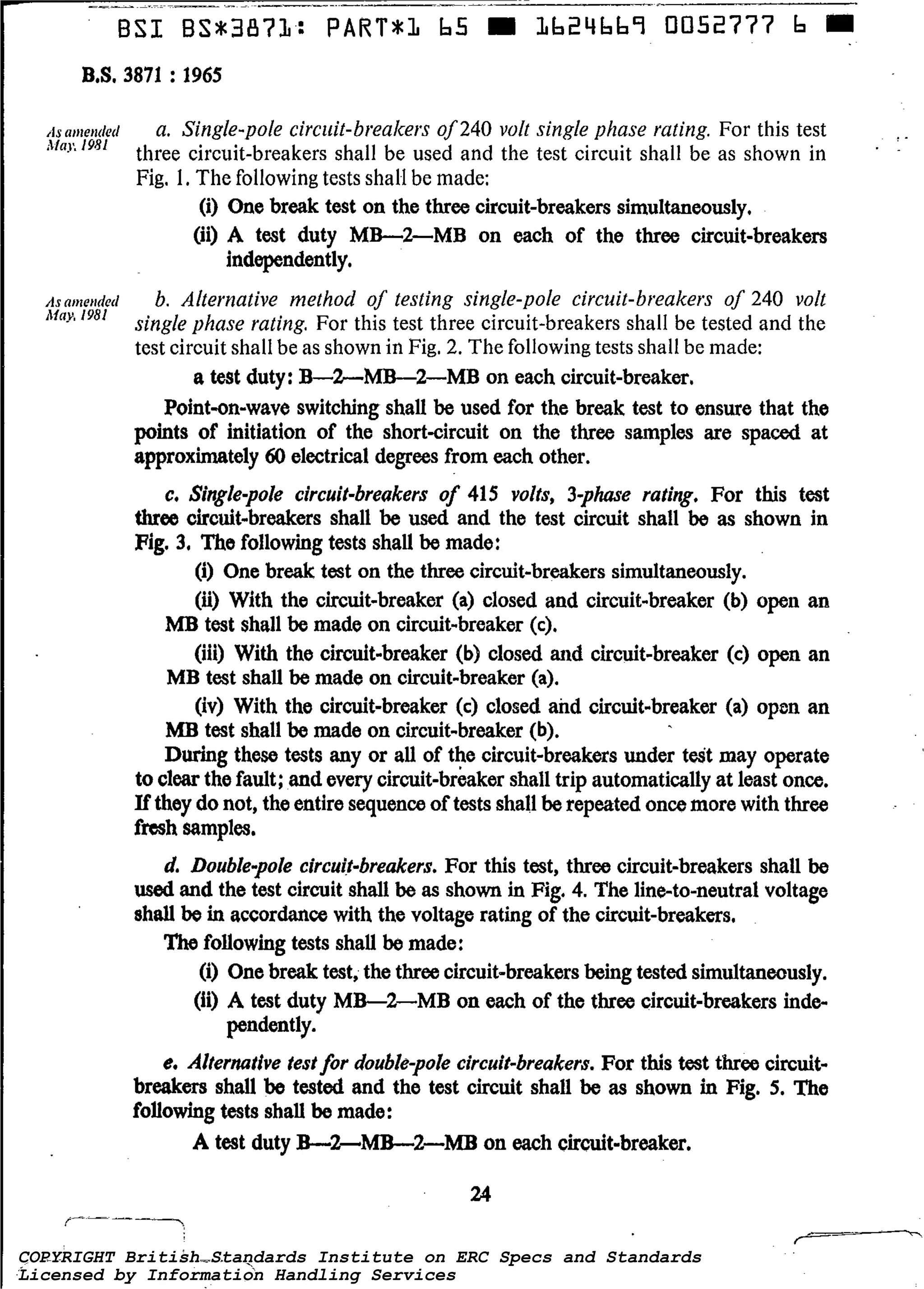 Bs 3871 mcb and mccb in ac circuits | PDF