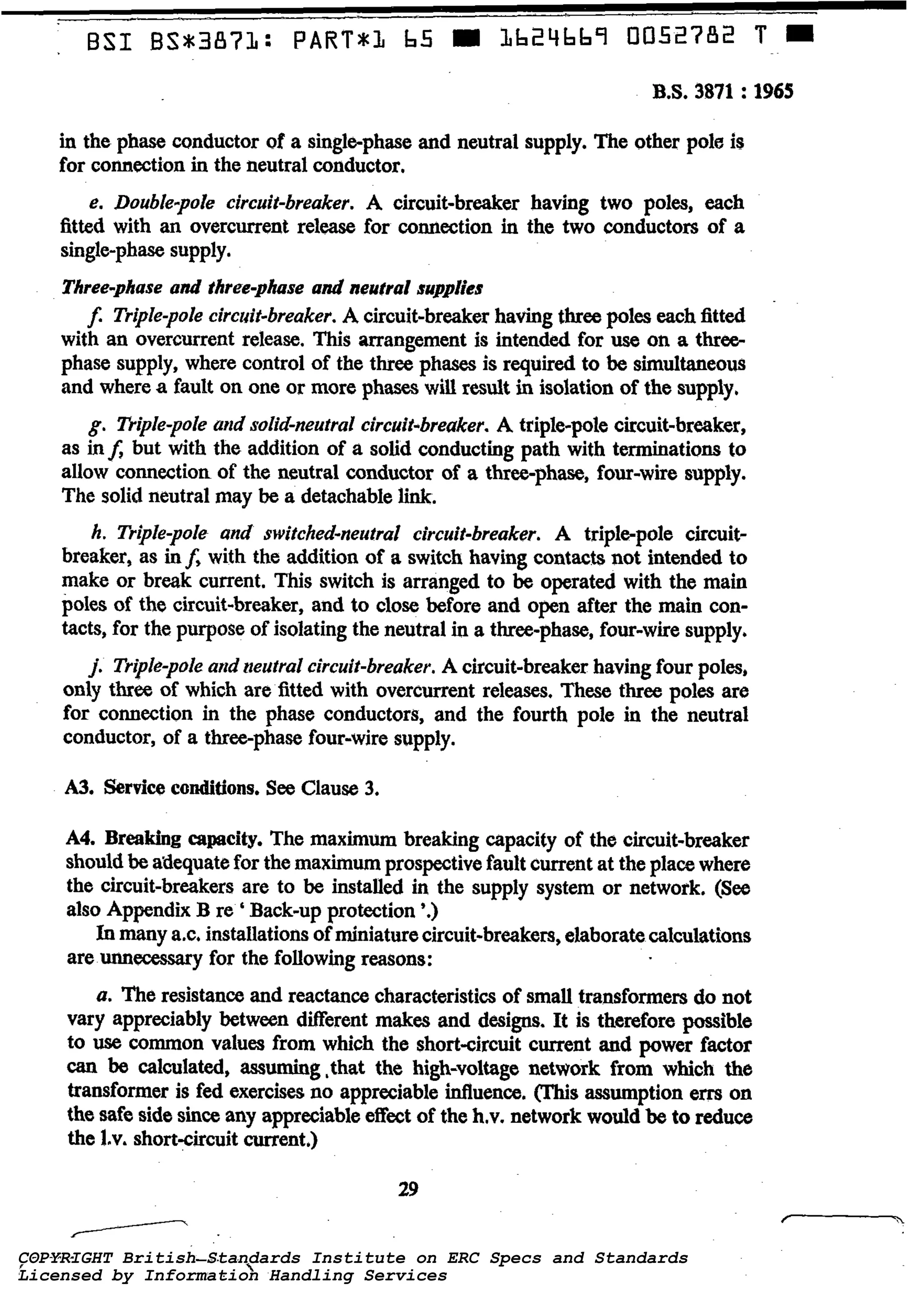 Bs 3871 mcb and mccb in ac circuits | PDF