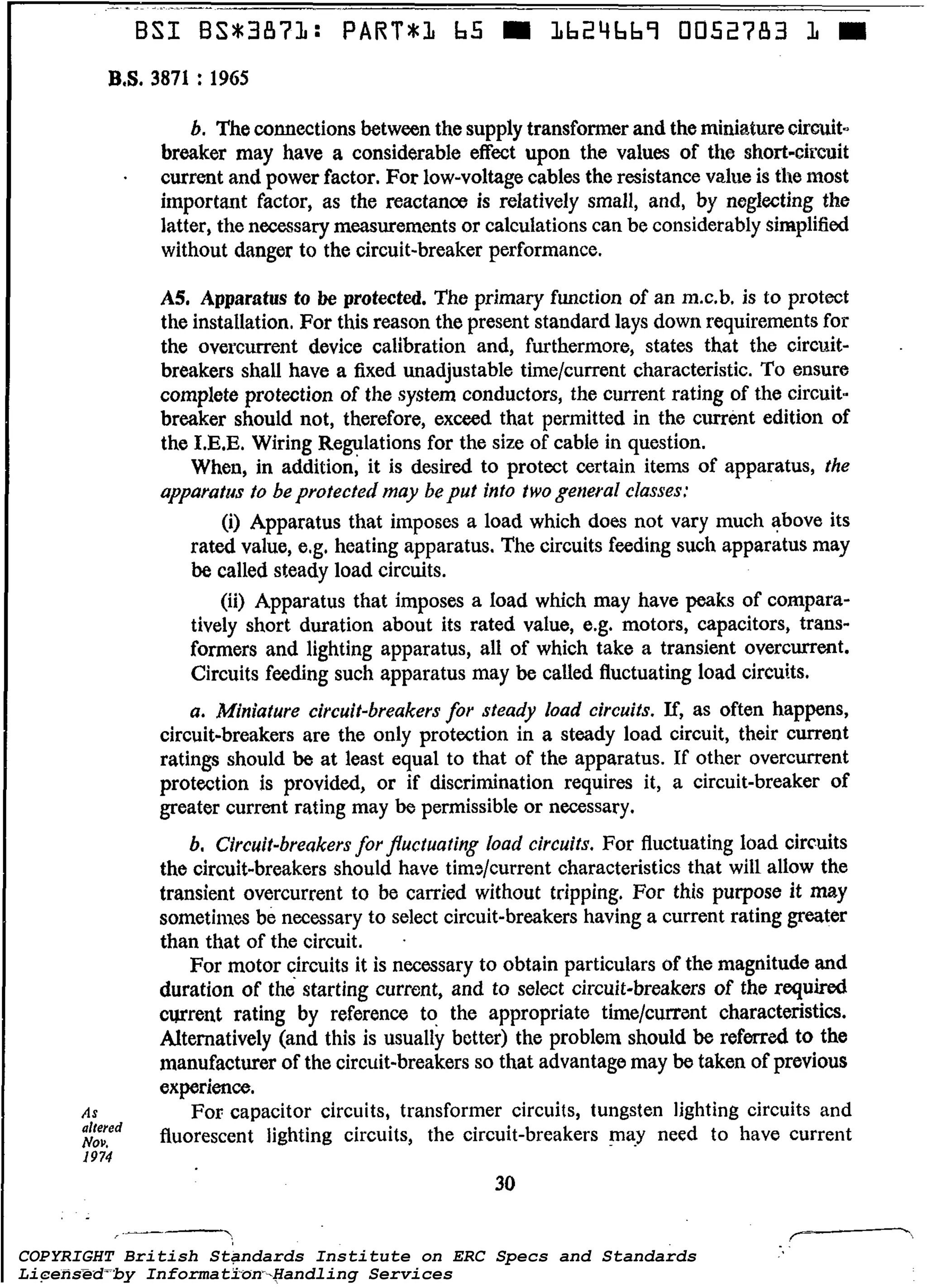 Bs 3871 mcb and mccb in ac circuits | PDF
