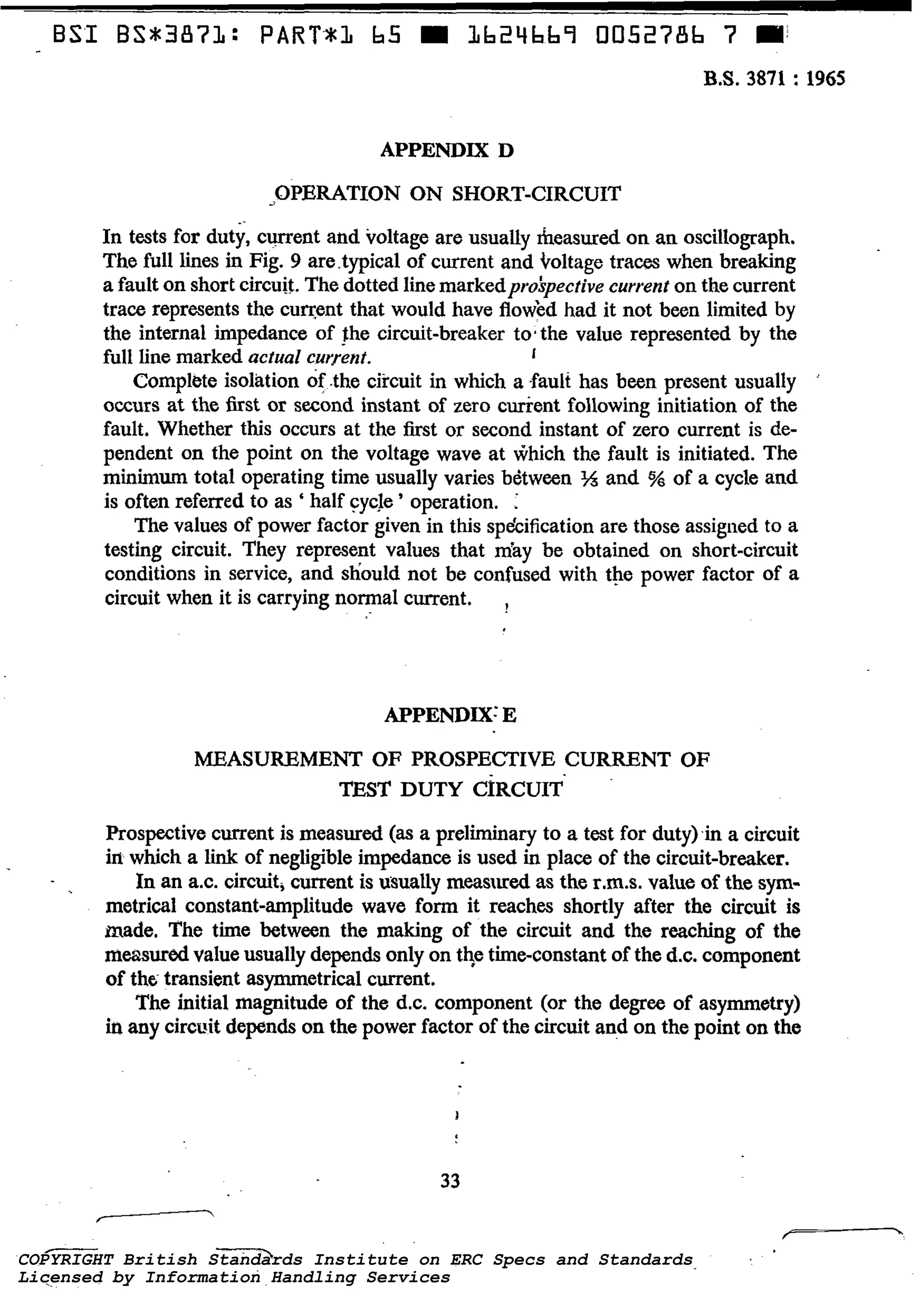 Bs 3871 mcb and mccb in ac circuits | PDF
