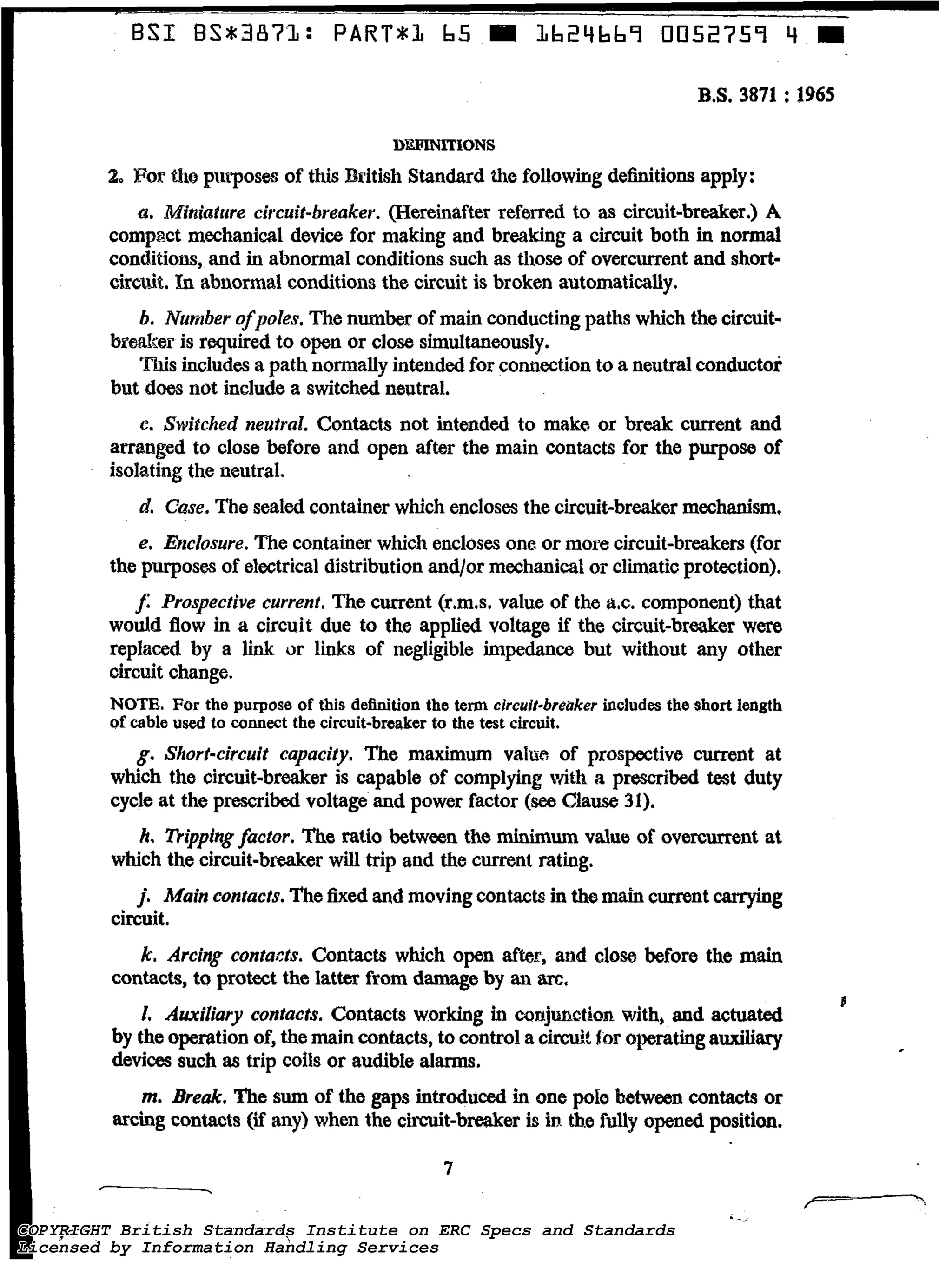 Bs 3871 mcb and mccb in ac circuits | PDF